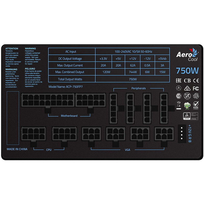 Aerocool Project 7 P7-750 750W 80 Plus Platinum Modular | PcComponentes.com