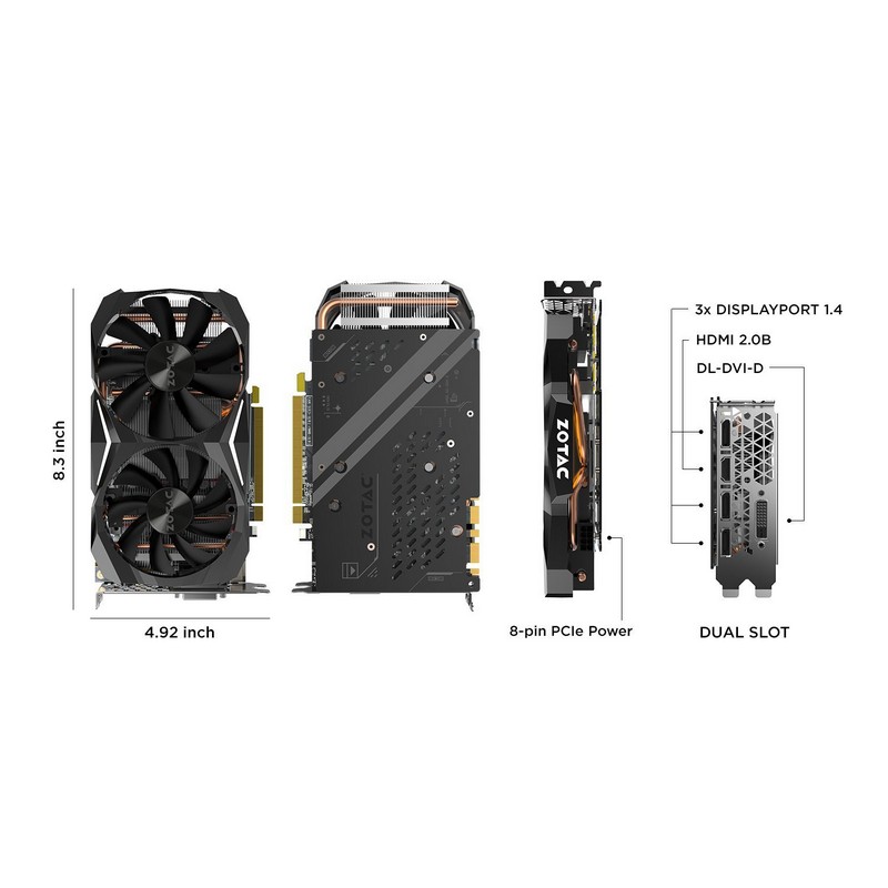 Zotac GeForce GTX 1080 Mini 8GB GDDR5X | PcComponentes.com