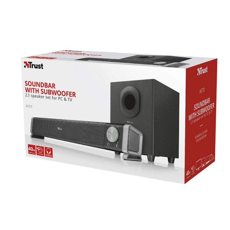 Trust Asto 2.1 Barra de Sonido con Subwoofer 20W