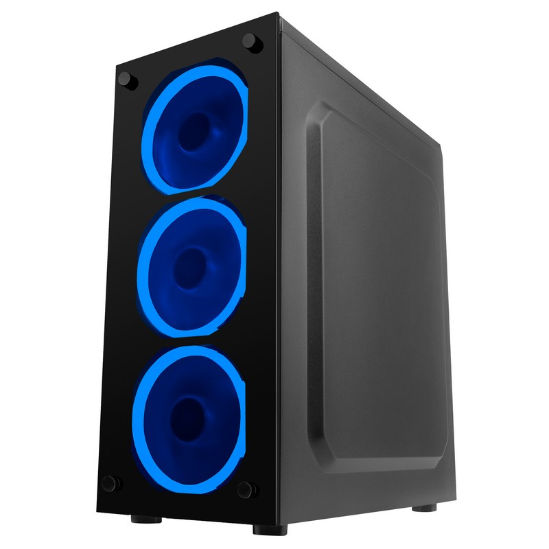 Caixa Mars Gaming MCG Azul Vidro Temperado USB 3.0 | PcComponentes.pt