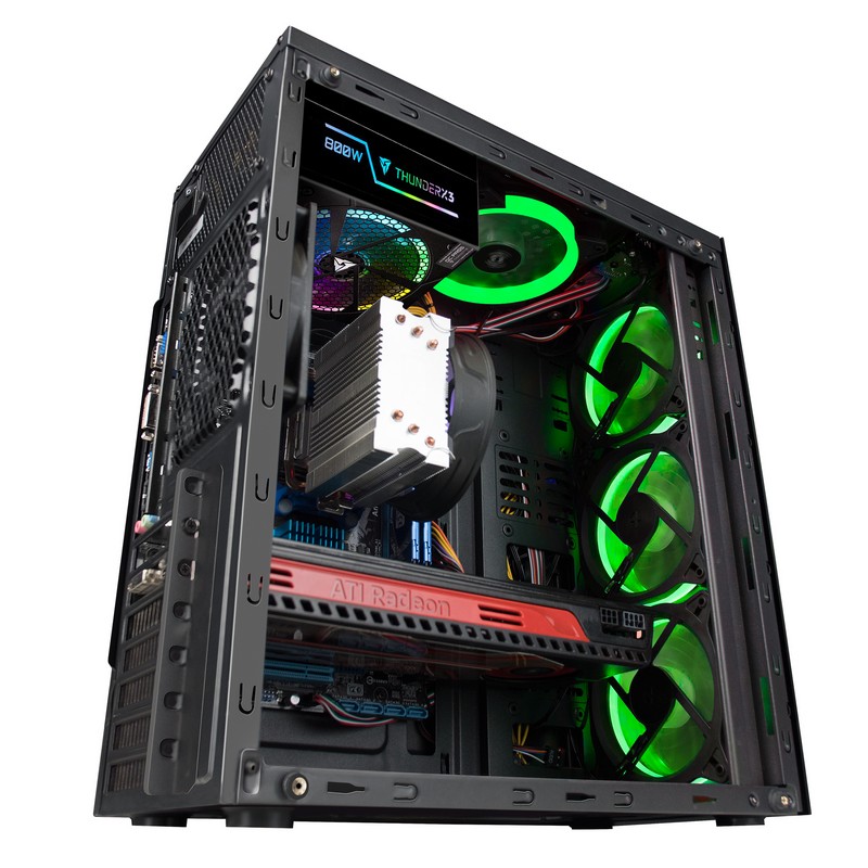 Caixa Mars Gaming MCG Green Vidro Temperado USB 3.0 | PcComponentes.pt