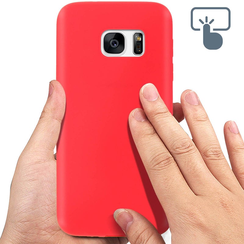 Forcell Soft Touch Funda de Silicona Roja para Samsung Galaxy S7 Edge