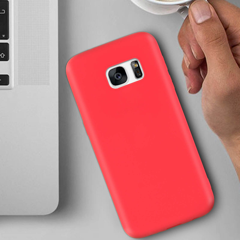 Forcell Soft Touch Funda de Silicona Roja para Samsung Galaxy S7 Edge