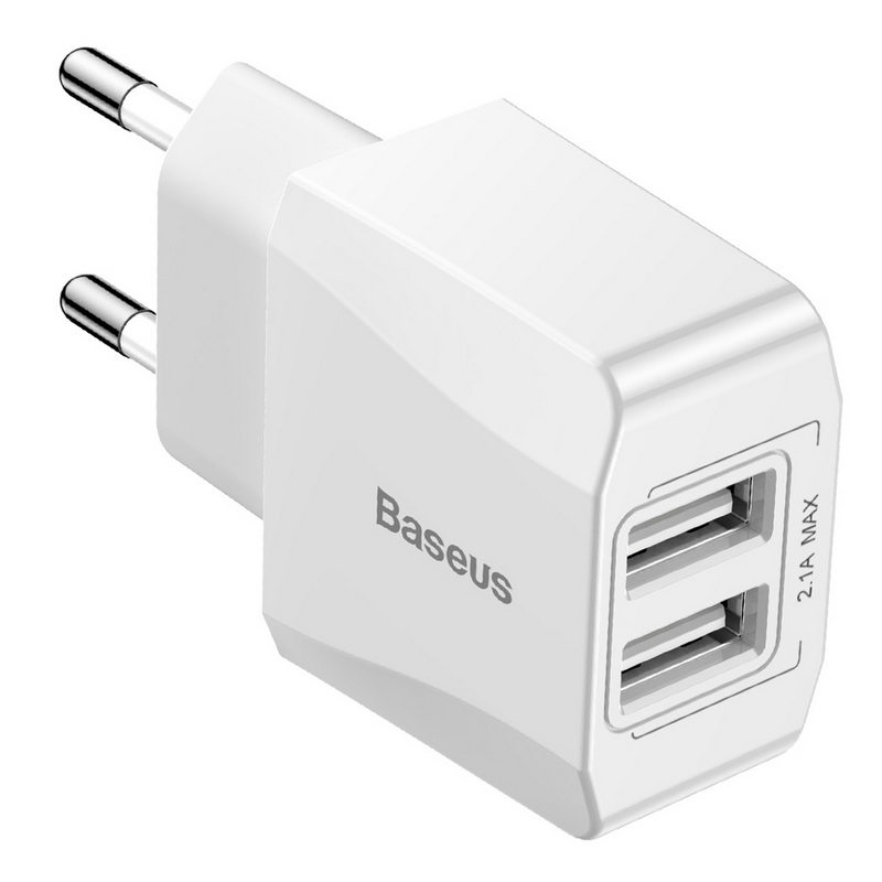 Baseus Cargador Mini Doble USB 2.1A Blanco | PcComponentes.com