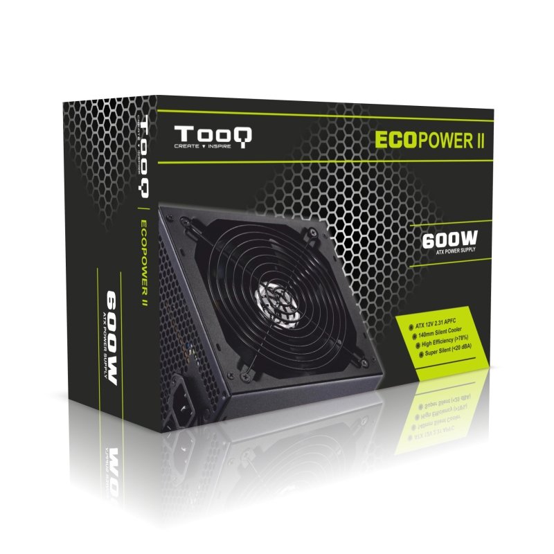 Tooq Ecopower II 600W PFC Activo | PcComponentes.pt