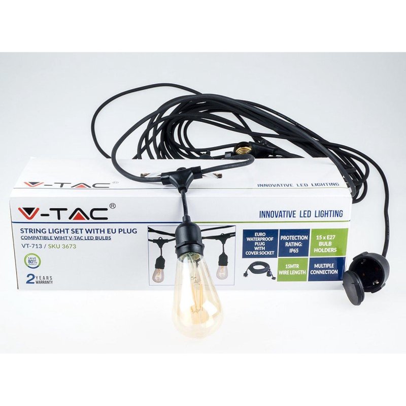 V-Tac VT-7135 Guirnalda 10 Bombillas LED E27 Máx 40W | PcComponentes.com