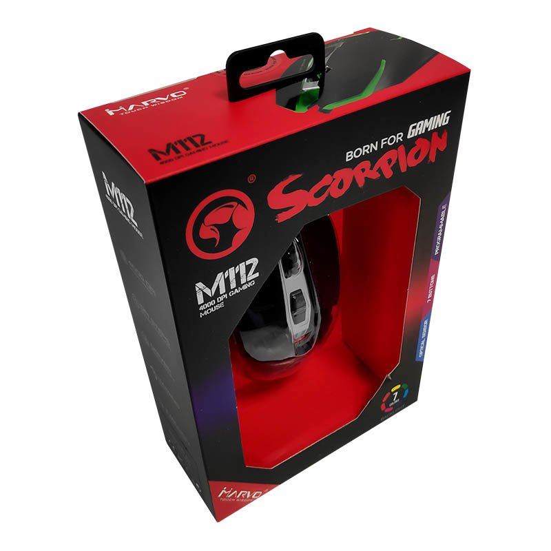 Scorpion MA-M112 Ratón Gaming 4000 DPI Negro | PcComponentes.com