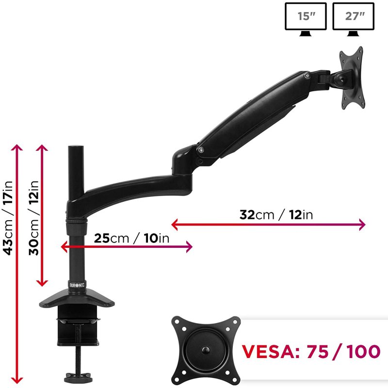 Duronic DM551X2 Soporte de Mesa Monitor 15"-27" VESA 100x100 Máx 7.8kg ...