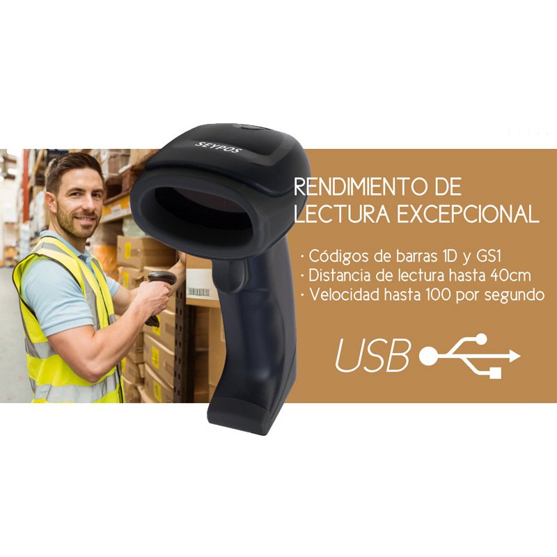 Seypos SCAN-CODE L1D Lector Códigos de Barras USB | PcComponentes.com