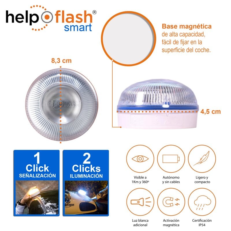 Aide Flash Smart Lumière de Secours Intelligente V16 Approuvée DGT ...