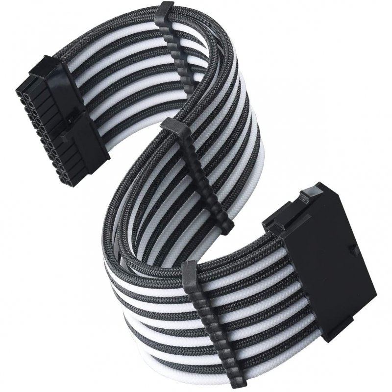 SilverStone PP07E-MBBW Cable Extensor de Alimentación Flexible 24 Pin ...