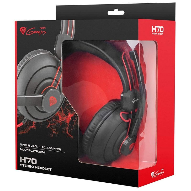 Genesis H70 Headset Gaming Preto/Vermelho | PcComponentes.pt