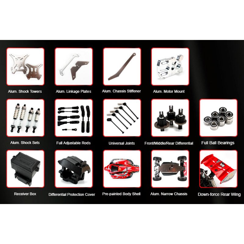 Team Magic B8ER Coche Eléctrico Buggy 1/8 Semi Competición 2500KV Negro ...