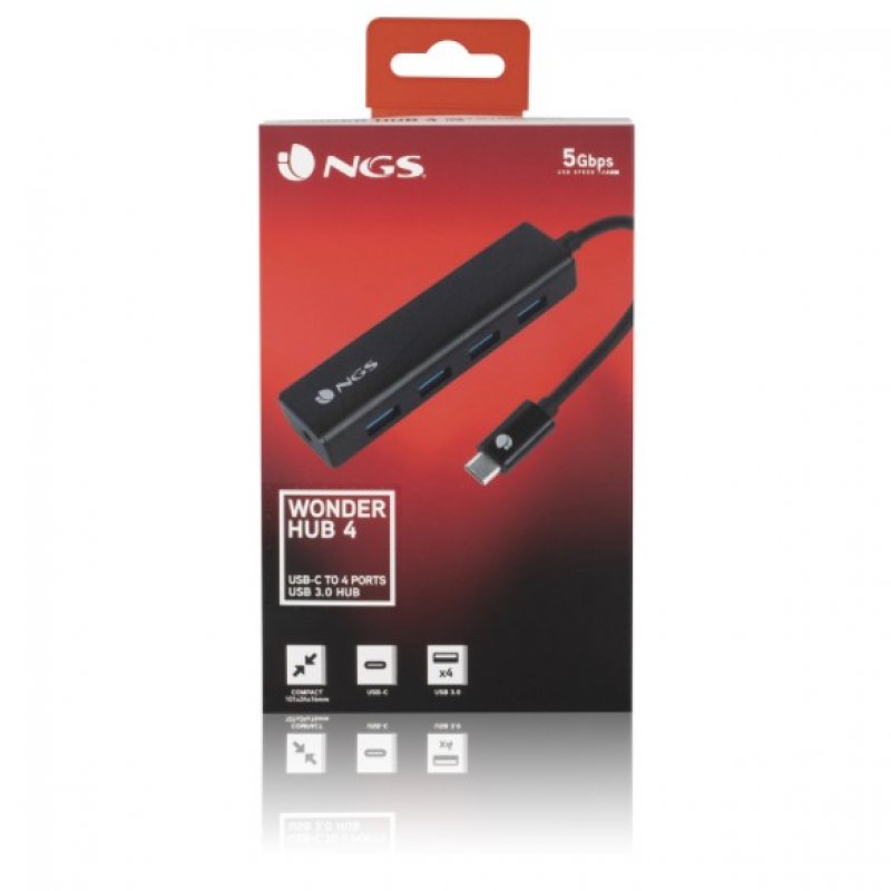 NGS Wonderhub4 Hub USB-C a 4 Puertos USB 3.0 | PcComponentes.com