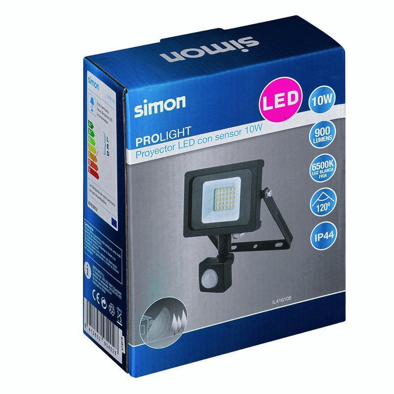 Simon Foco LED con Sensor PIR 10W Negro | PcComponentes.com