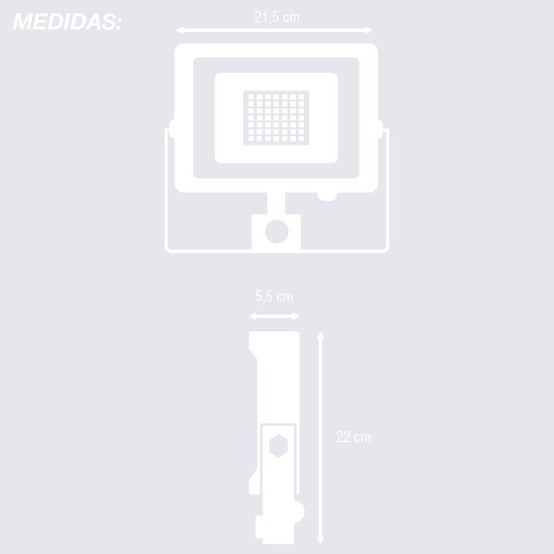 Simon Foco LED con Sensor PIR 30W Negro | PcComponentes.com