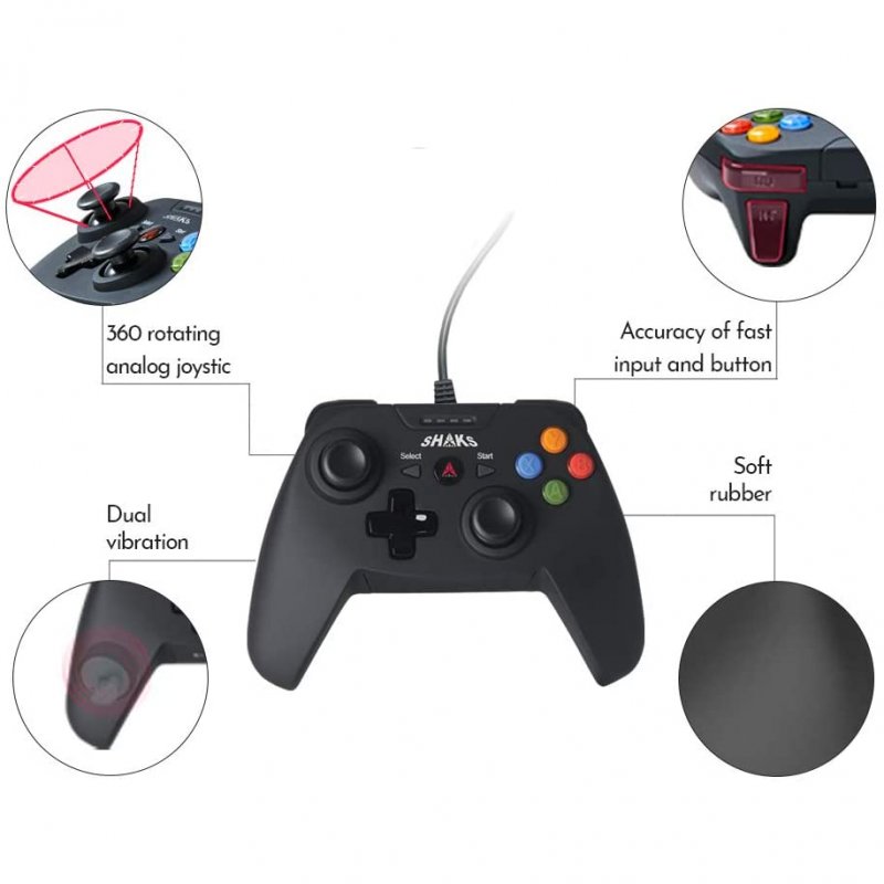 Shaks S0 Mando con Cable Multiplataforma Negro | PcComponentes.com