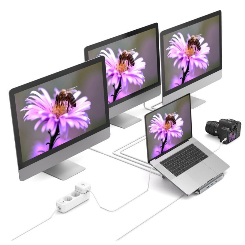 Hama Docking Station USB-C 12 en 1 con Soporte para Portátil Gris ...