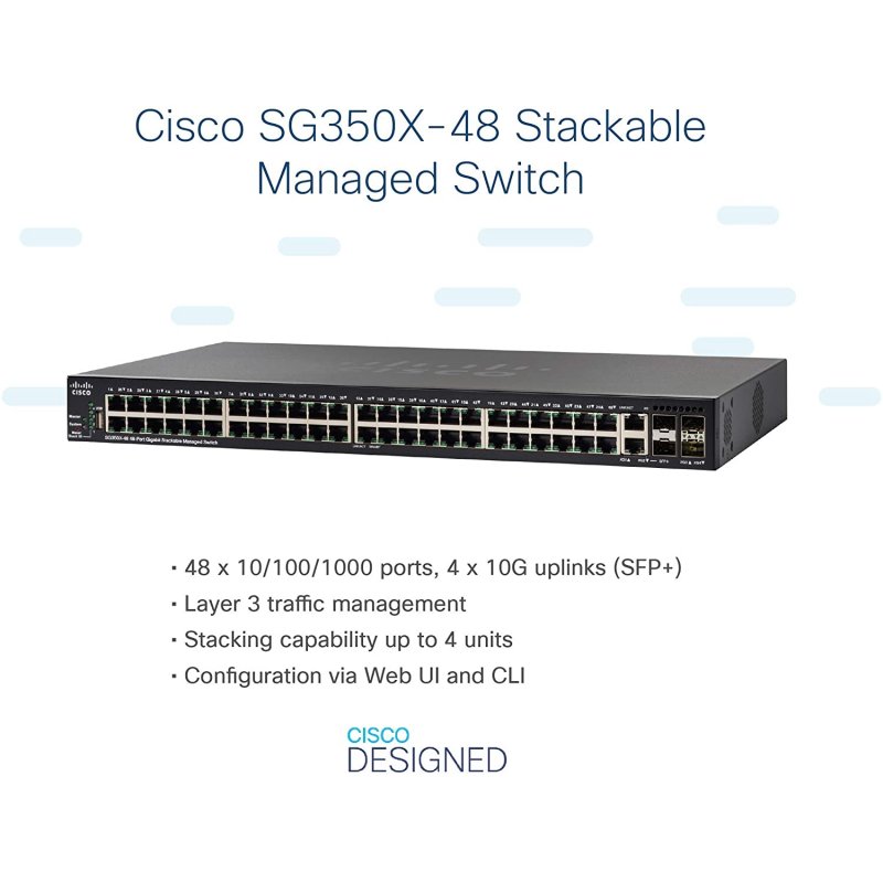 Cisco SG350X-48 Switch 48 Puertos Gigabit + 2 SFP+ | PcComponentes.com