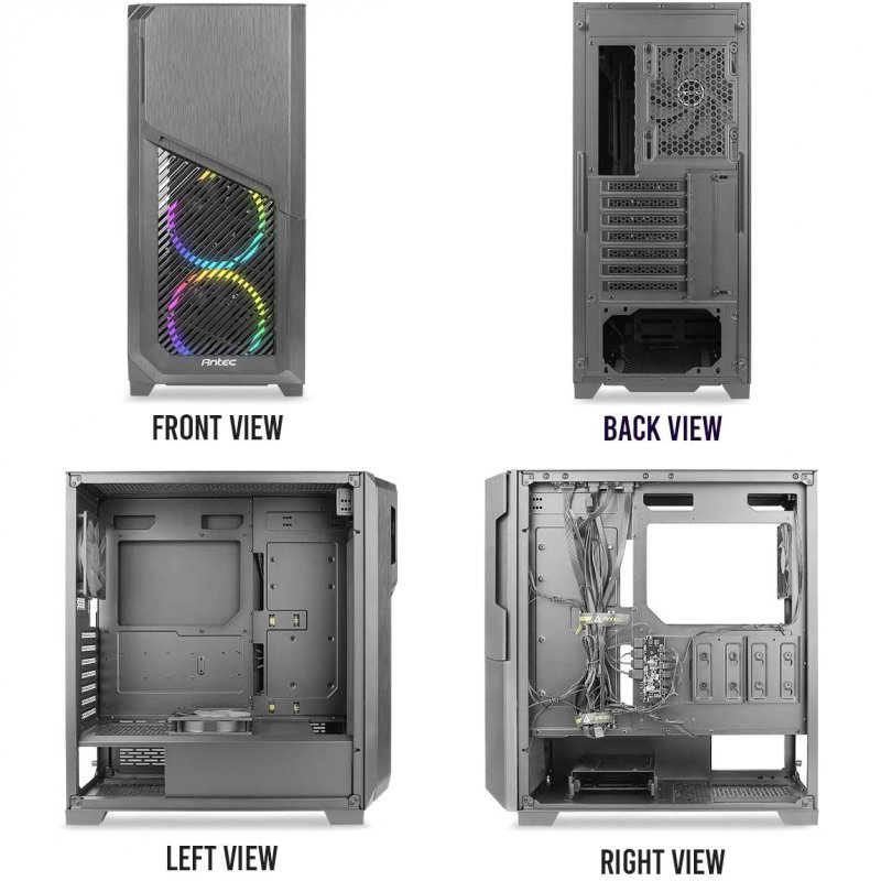 Antec DP502 Flux ARGB Cristal Templado USB 3.0 Negra | PcComponentes.com
