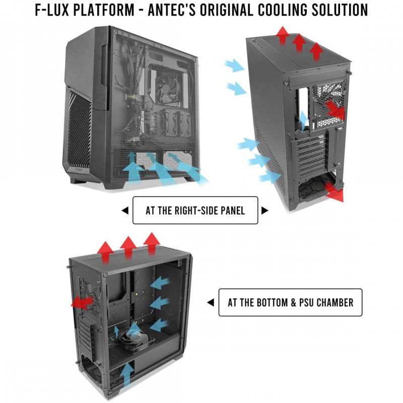 Antec DP502 Flux ARGB Cristal Templado USB 3.0 Negra | PcComponentes.com