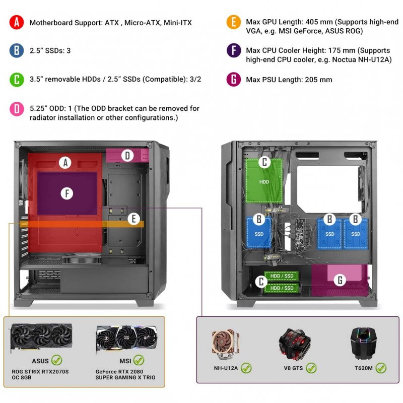 Antec DP502 Flux ARGB Cristal Templado USB 3.0 Negra | PcComponentes.com