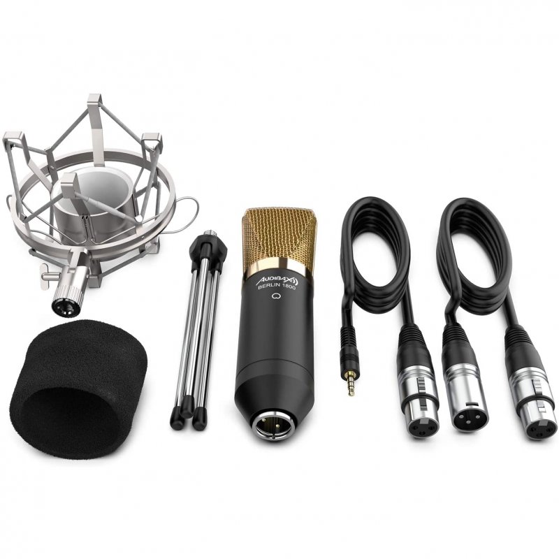 Audibax Berlin 1800 Gold Pack Micrófono Estudio Gran Diafragma ...