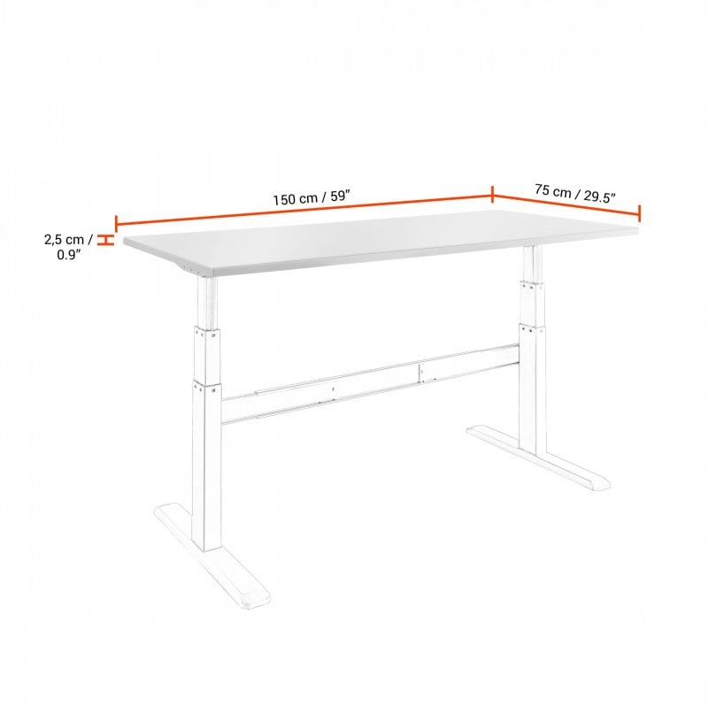 Celexon Tabla de Mesa para Escritorio eAdjust 150x75cm Blanca ...