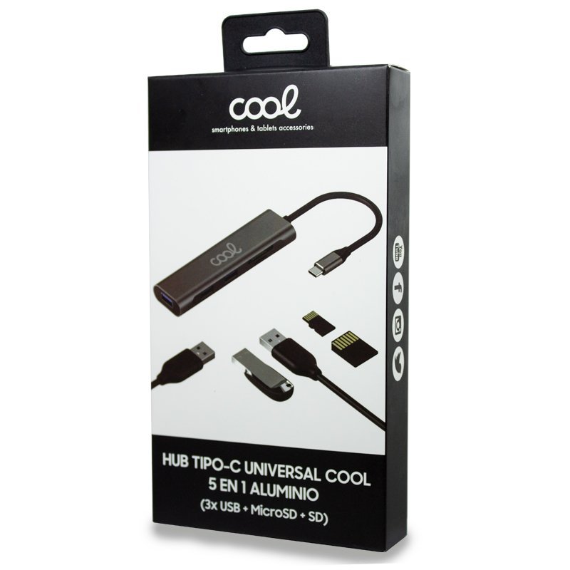 Cool Hub Tipo-C 5 Puertos 3x USB 3.0/SD/Micro SD | PcComponentes.com