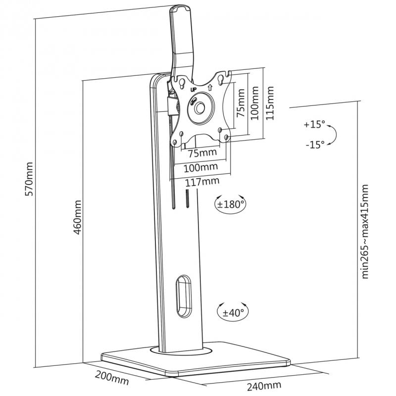 Aisens DT32TSR-063 Suporte de Mesa para Monitor de 17-32" VESA 100x100 ...
