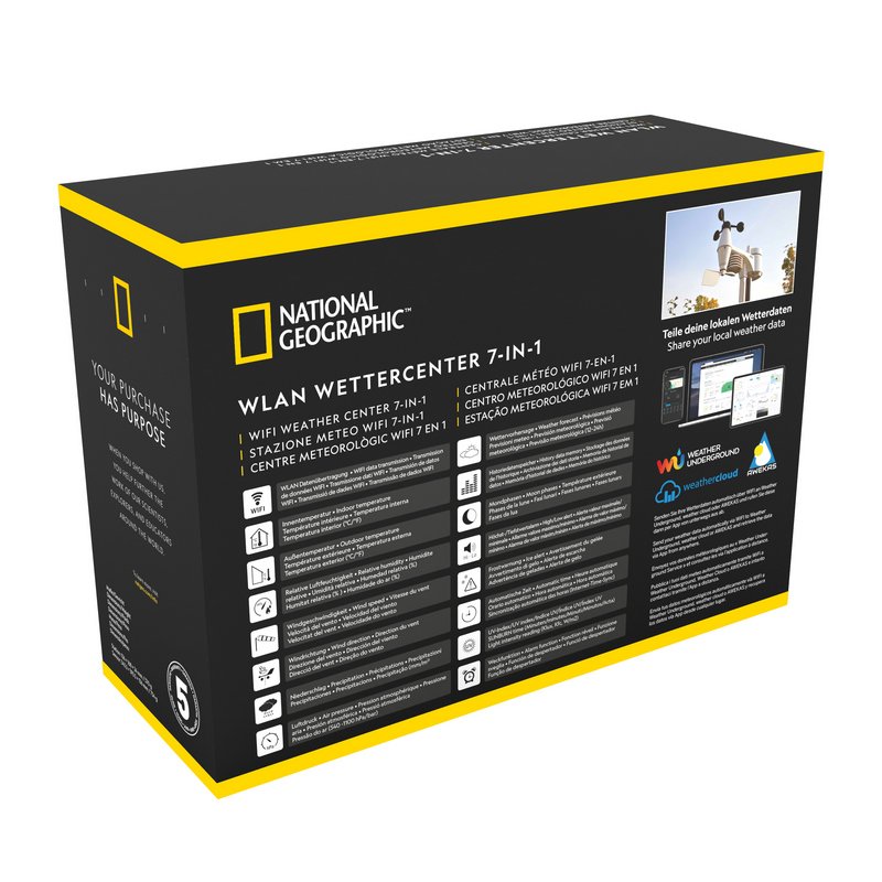 National Geographic Centro Meteorológico WiFi con Sensor Profesional 7 ...