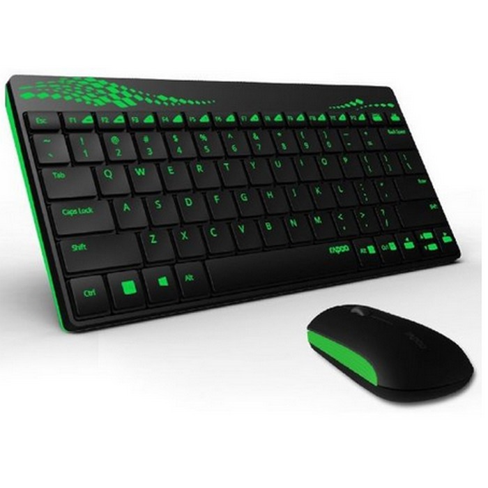 Rapoo 8000 Teclado + Ratón Wireless Negro/Verde |PcComponentes ...