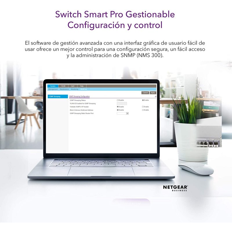 Netgear GS308T-100PES Switch de Red 8 Puertos Gigabit Negro ...