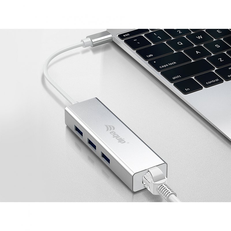 Equip Hub USB-C a USB 3.0 3 Puertos con Puerto Gigabit Ethernet ...