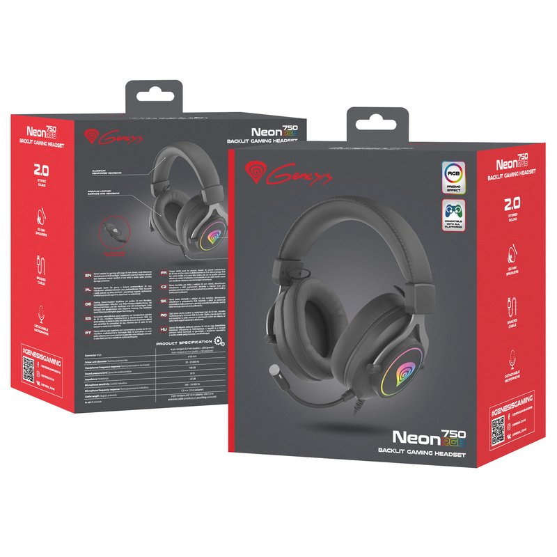 Genesis Neon 750 RGB Auriculares Gaming Negros | PcComponentes.com
