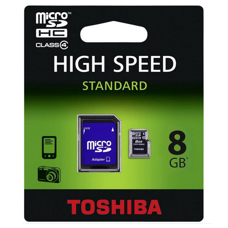 Toshiba MicroSDHC 8GB Clase 4 + Adaptador SD |PcComponentes