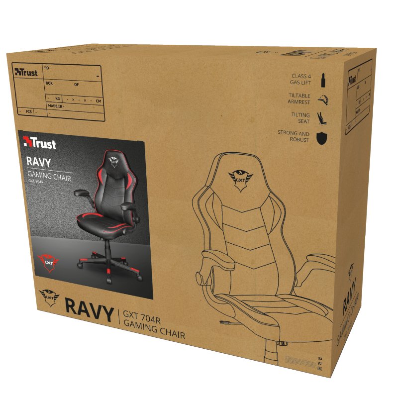 Trust GXT 704 Ravy Cadeira Gaming Preta/Vermelha | PcComponentes.pt