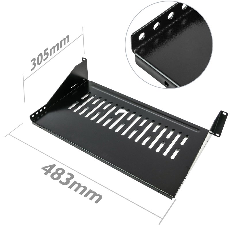 RackMatic Bandeja Rack de Fijación Frontal 2U 305mm Negra ...