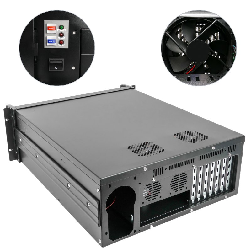 RackMatic Caja Rack 19" IPC ATX EATX 4U 2x5.25" 8x3.5" Fondo 540mm ...