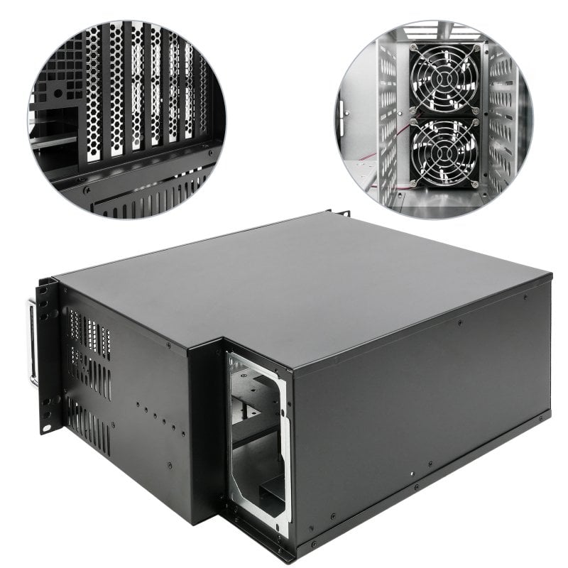 RackMatic Caja Rack 19 IPC ATX 4U 2x525 6x35 Fondo 380mm ...