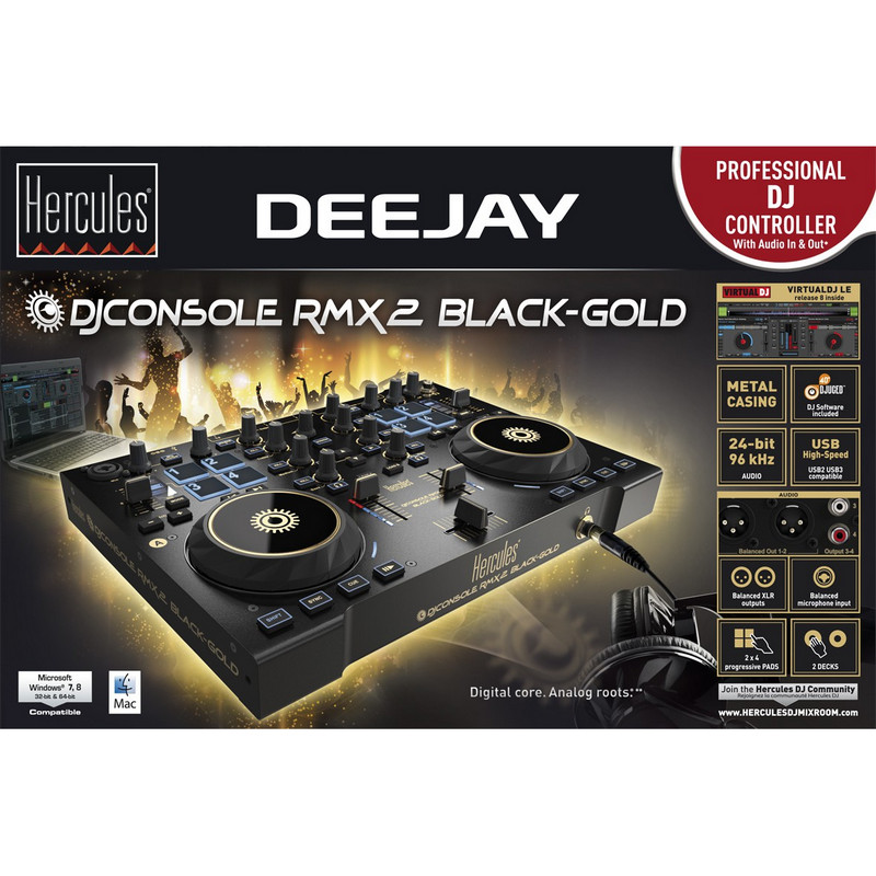Hercules DJConsole RMX2 Black-Gold |PcComponentes